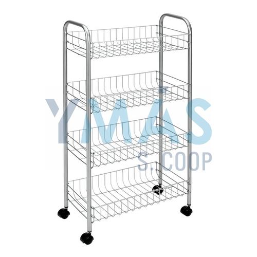 CARRO MULTIUSOS CON RUEDAS ASCONA 4 ESTANTES - Delmédico Ferreterías